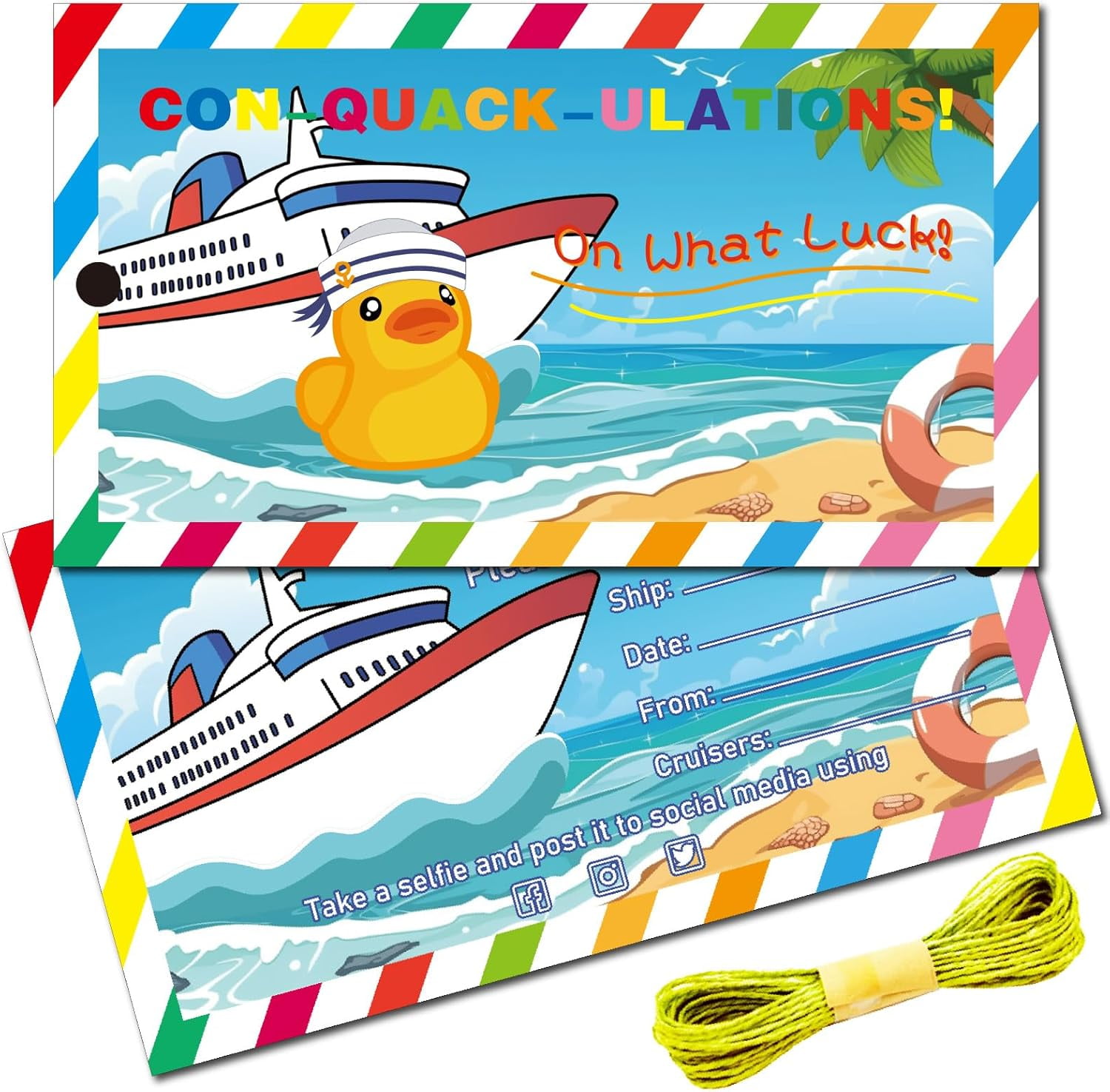 50Pcs Duck Theme Paper Luggage Tag Travel ID Labels Suitcase Name Tags ...