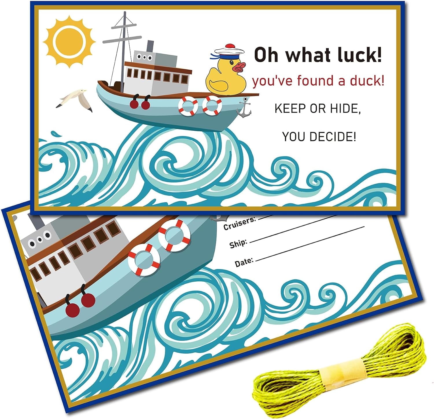 50Pcs You've Been Ducked Cards Cruising Rubber Duck Tag Cruise Duck ...