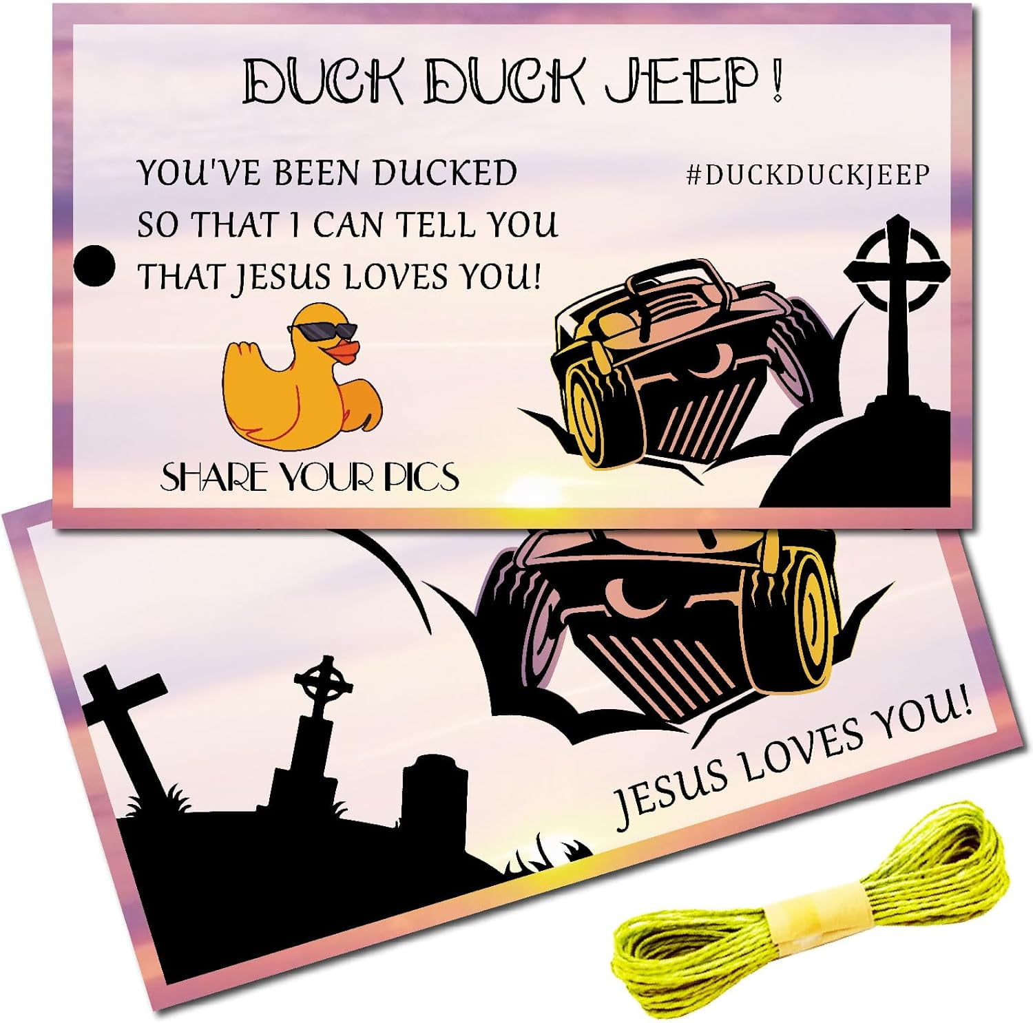 50Pcs You've Been Ducked Cards Duck Tags Card Christian Duck Duck Jeep ...