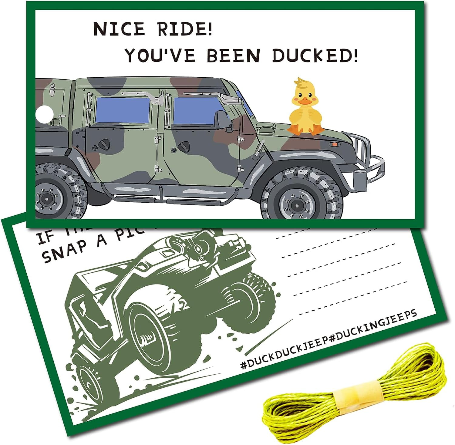 50Pcs You've been Ducked Cards Duck Tags Card Duck Duck Jeep Tags ...