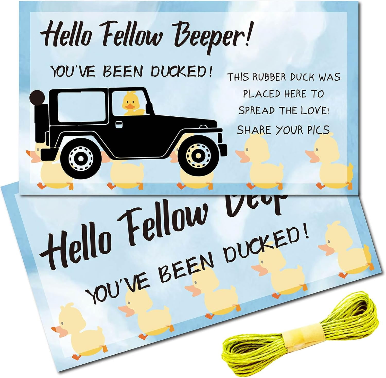 50Pcs You've Been Ducked Cards Duck Tags Card Duck Duck Jeep Tags ...