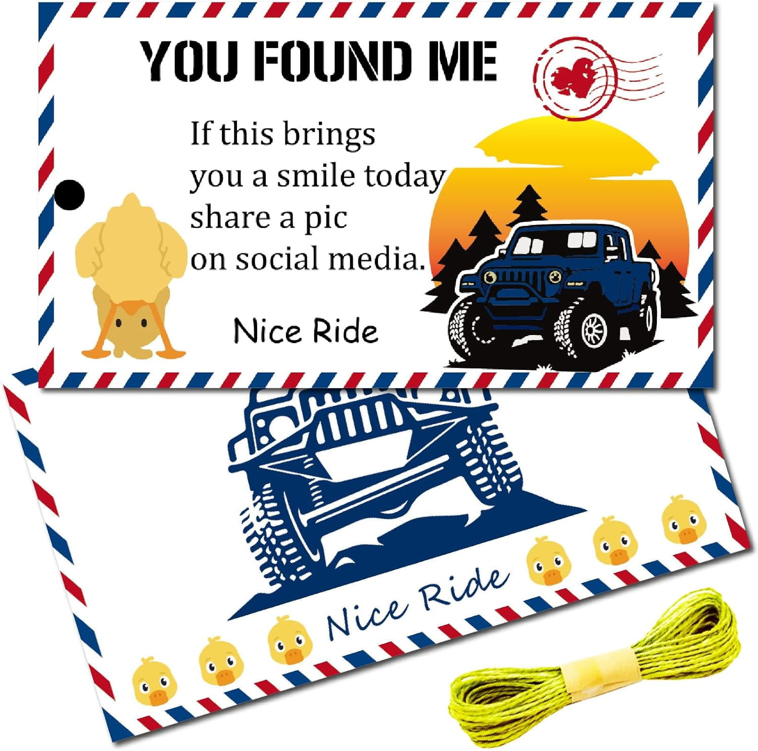 50Pcs You've Been Ducked Cards Duck Tags Card Duck Duck Jeep Tags ...