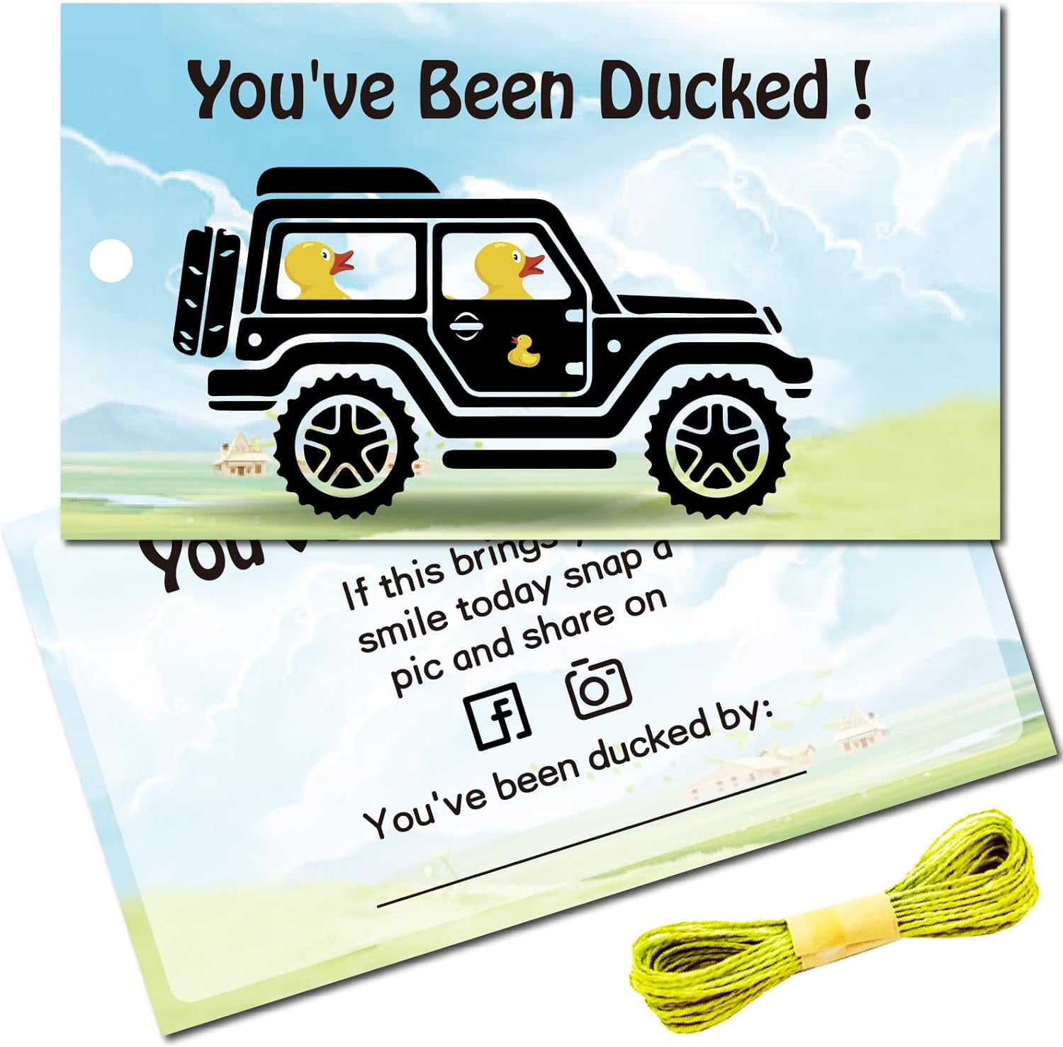 50Pcs You've Been Ducked Cards Duck Tags Card Duck Duck Jeep Tags ...