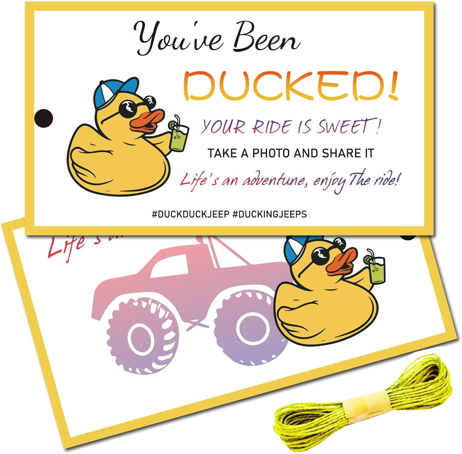 50Pcs You've been Ducked Cards Duck Tags Card Duck Duck Jeep Tags ...