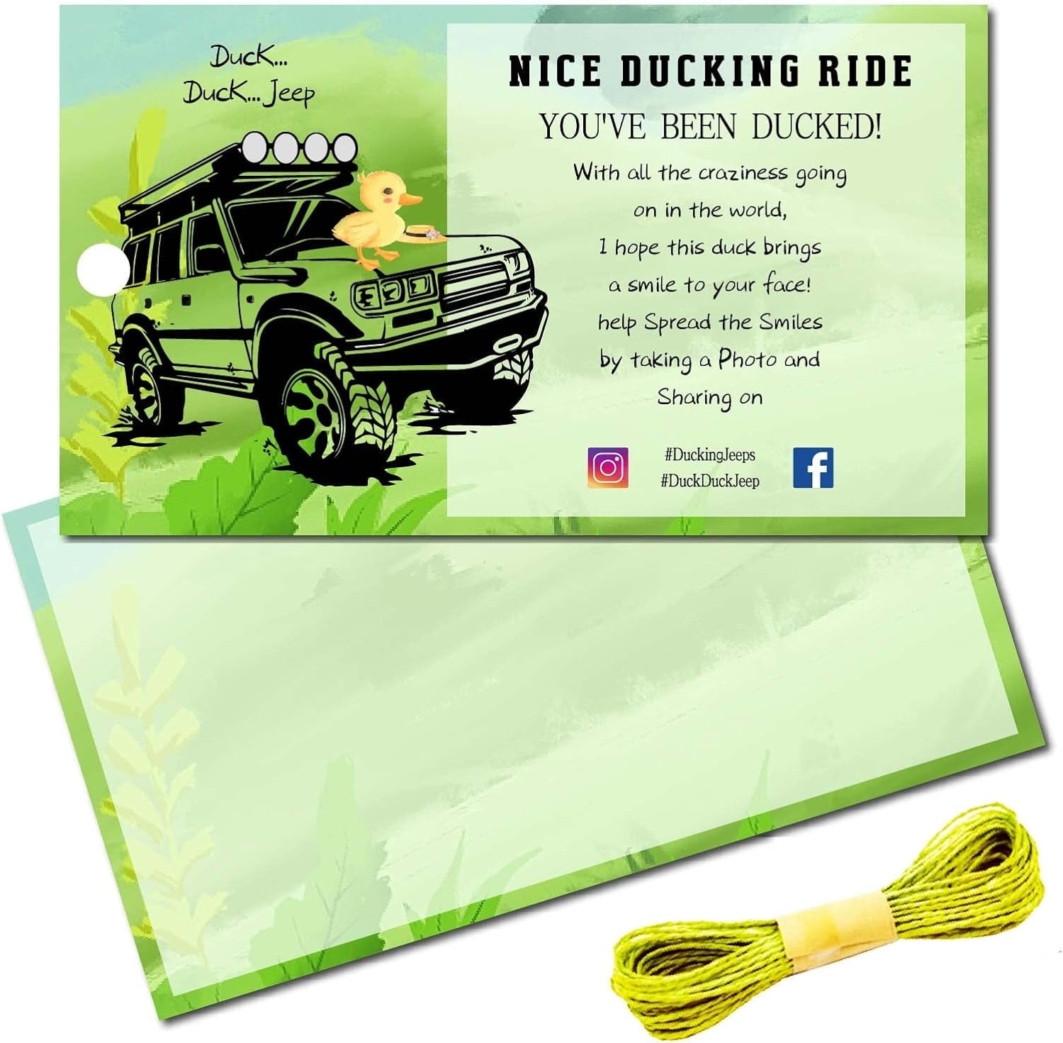 50Pcs You've been Ducked Cards Duck Tags Card Ducking Game DIY Jeep ...