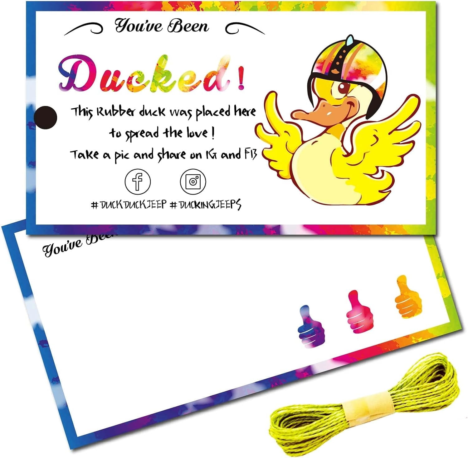 50Pcs You've been Ducked Cards Duck Tags Card Ducking Game DIY Jeep ...