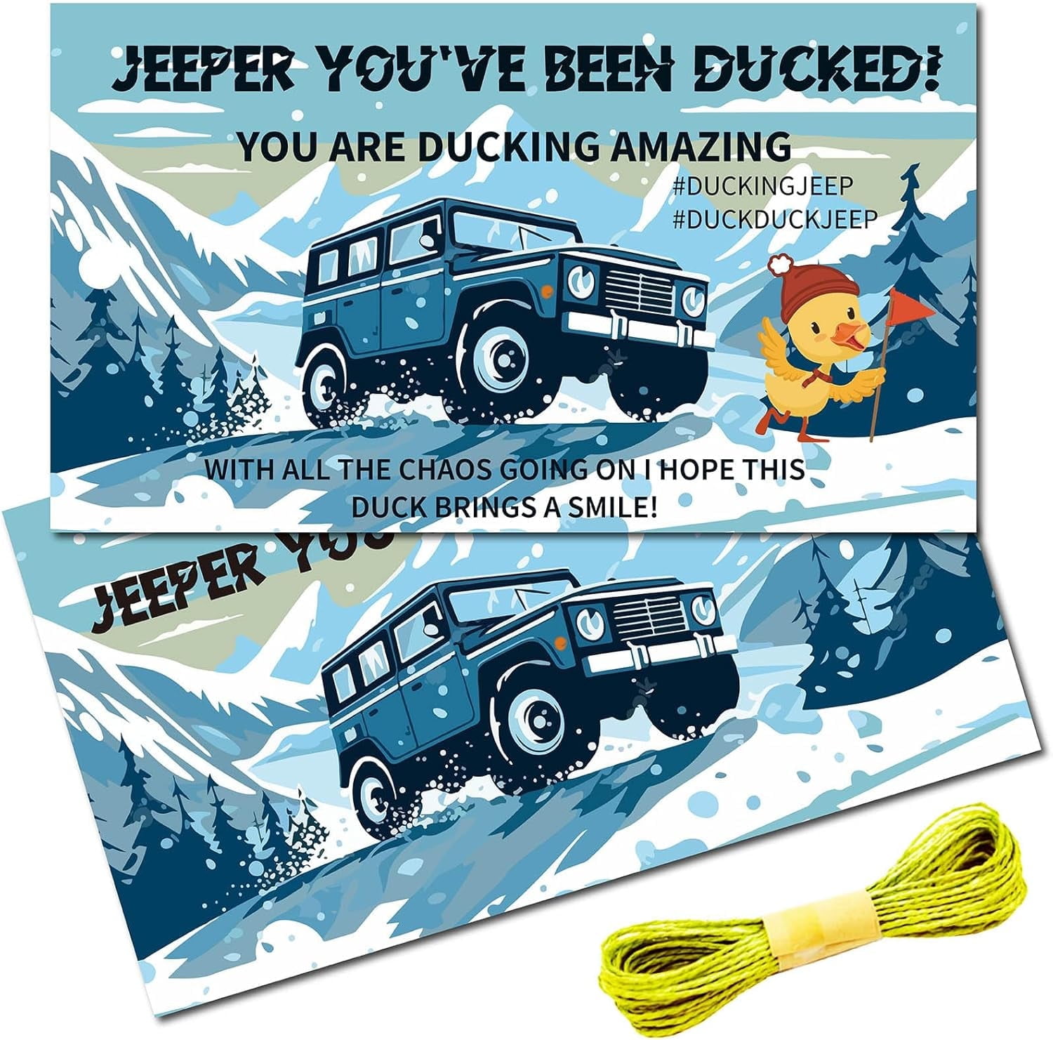 50Pcs You've been Ducked Cards Duck Tags Card Snow Mountain Forest Duck ...