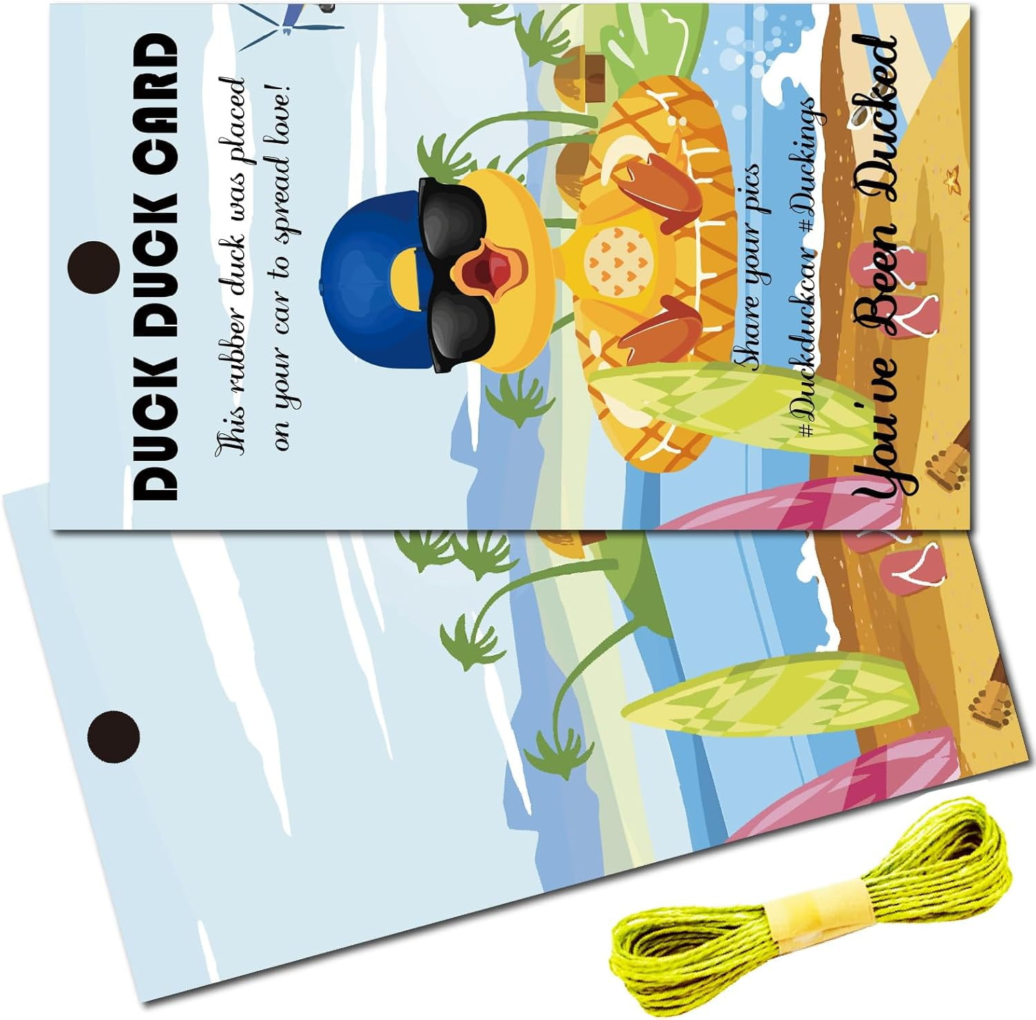 50Pcs You've Been Ducked Cards Duck Tags Duck Duck Ducking Game Card ...