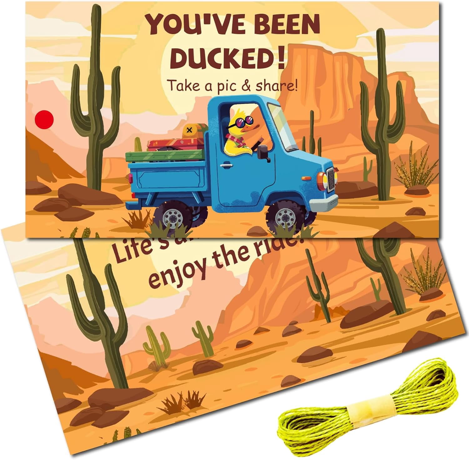 50Pcs Ducked Jeep Tags Duck Cards Paper Cactus Life Adventure Enjoy ...
