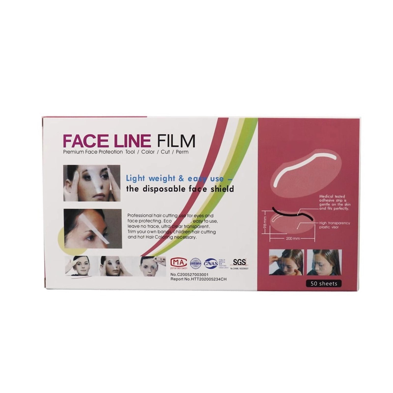 50Pcs Dyeing Hair Face Shield Protector Disposable Face Shield Mask for ...
