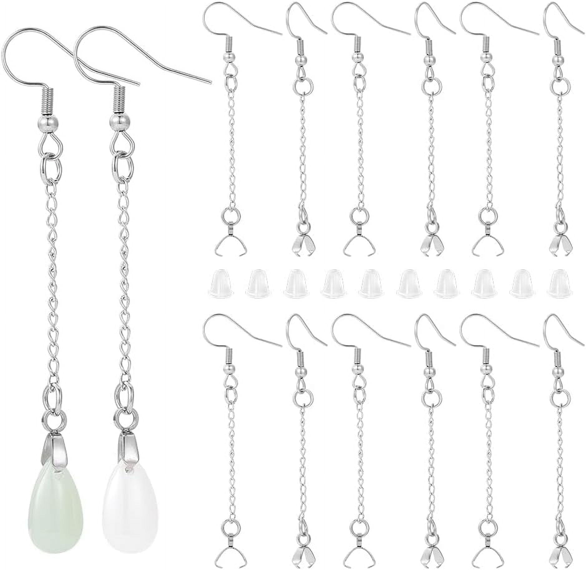 50Pcs Earring Hooks 22 Gauge 62mm Long Chain Eardrops Accessories 304 ...