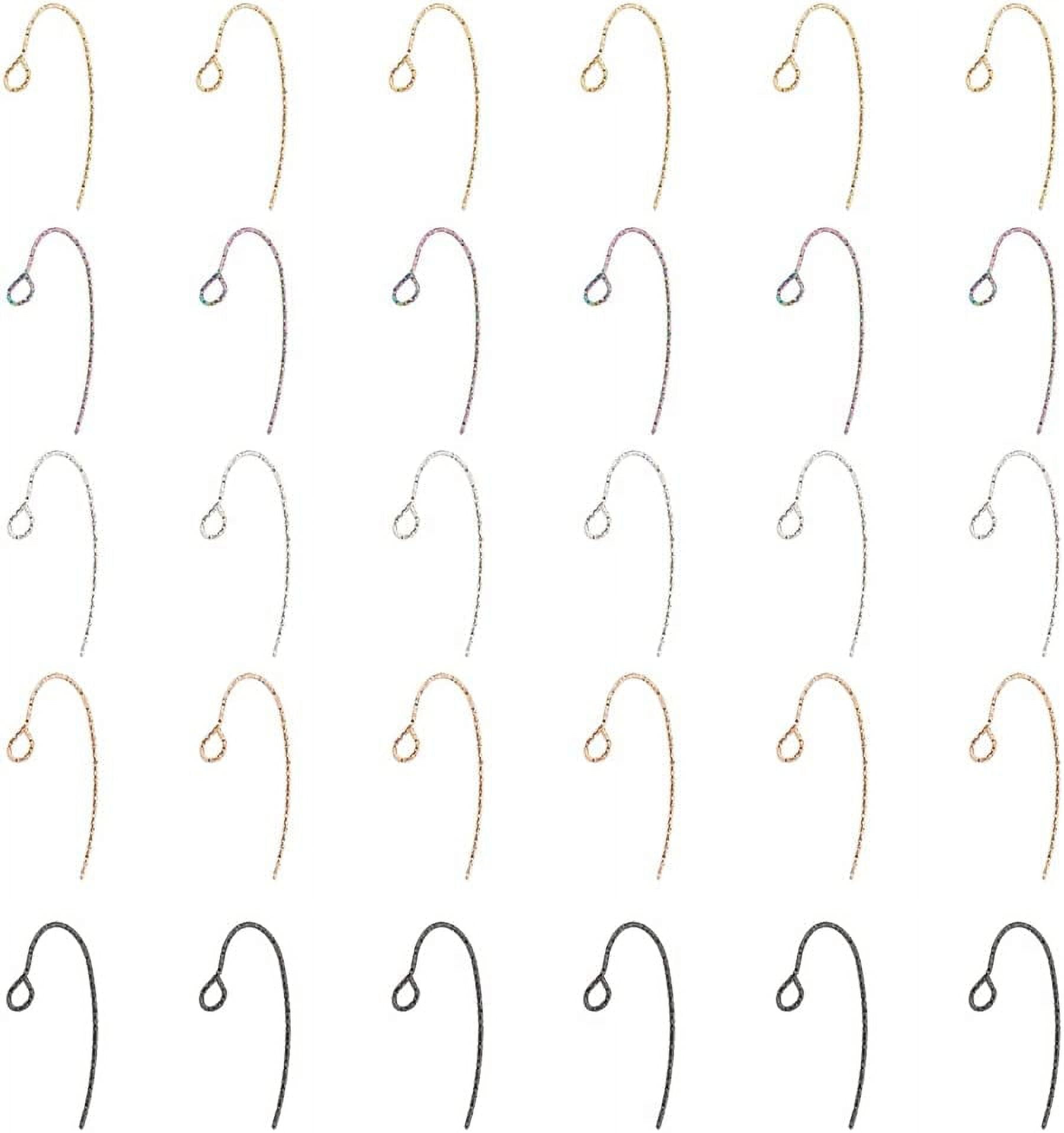 50Pcs Earring Hooks 5 Colors Stainless Steel Fish Hook Ear Wire with ...