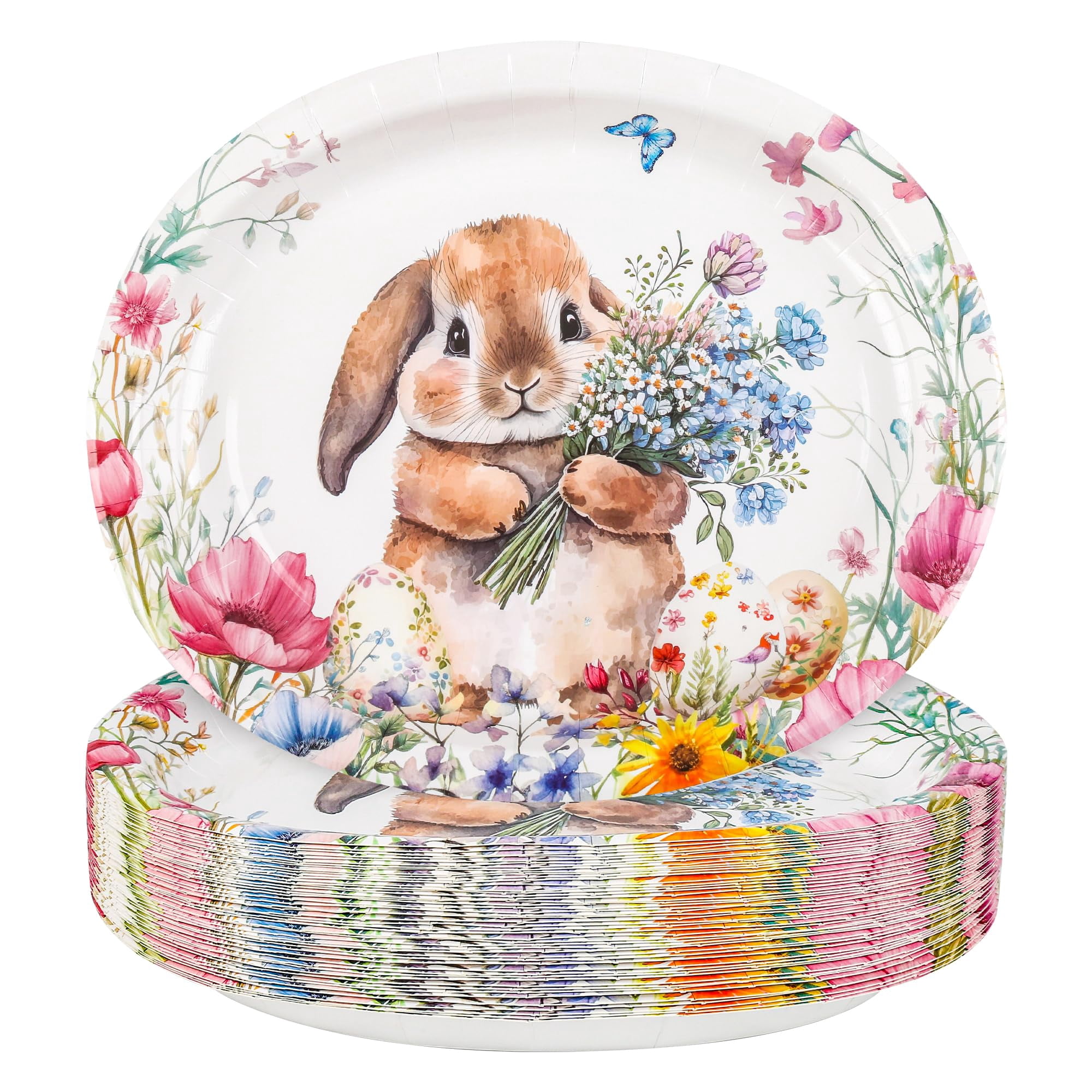 50Pcs Easter Oval Paper KEF16 Disposable Easter Heavy Duty Large Easter ...