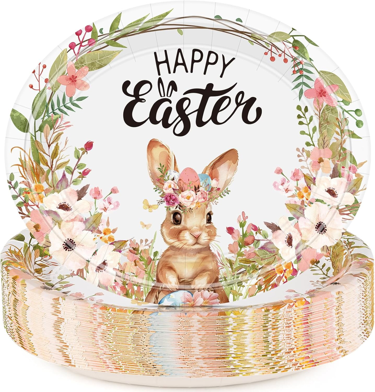 50Pcs Easter Plates, Large Disposable Easter Oval Paper Plates, 10" X ...
