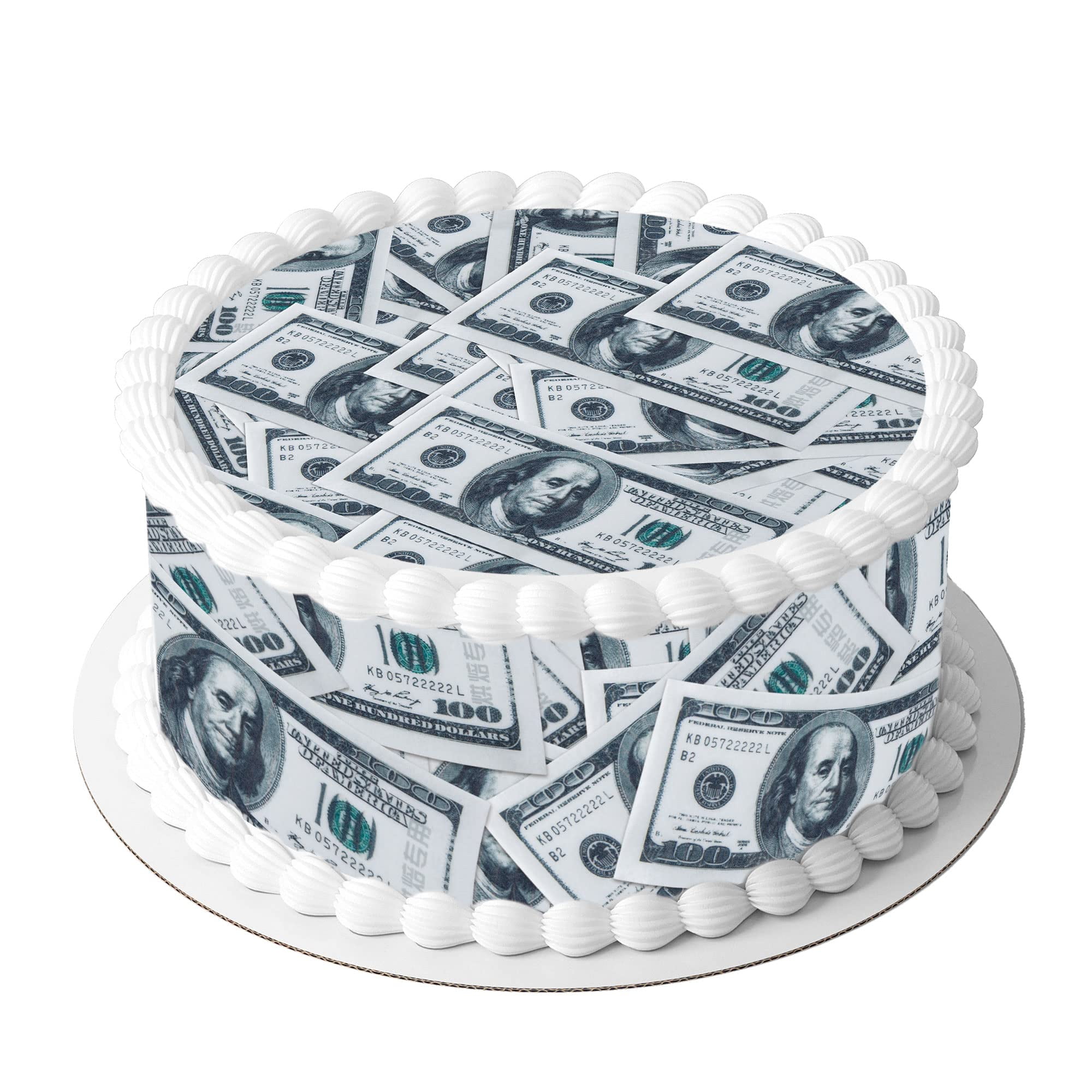 50Pcs Edible 100 Dollar OLF24 Bill Image Cupcake Toppers Wafer Paper ...