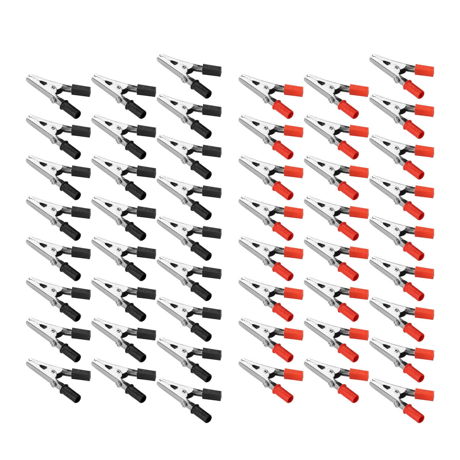 50Pcs Electrical Test Clamps Metal Alligator Clips with Red & Black ...