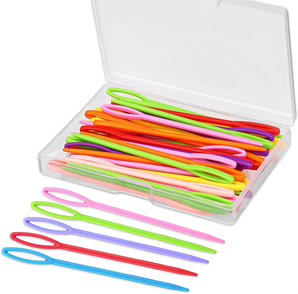50Pcs Embroidery Safety Needles,Plastic Large Eye Lacing Needles ...