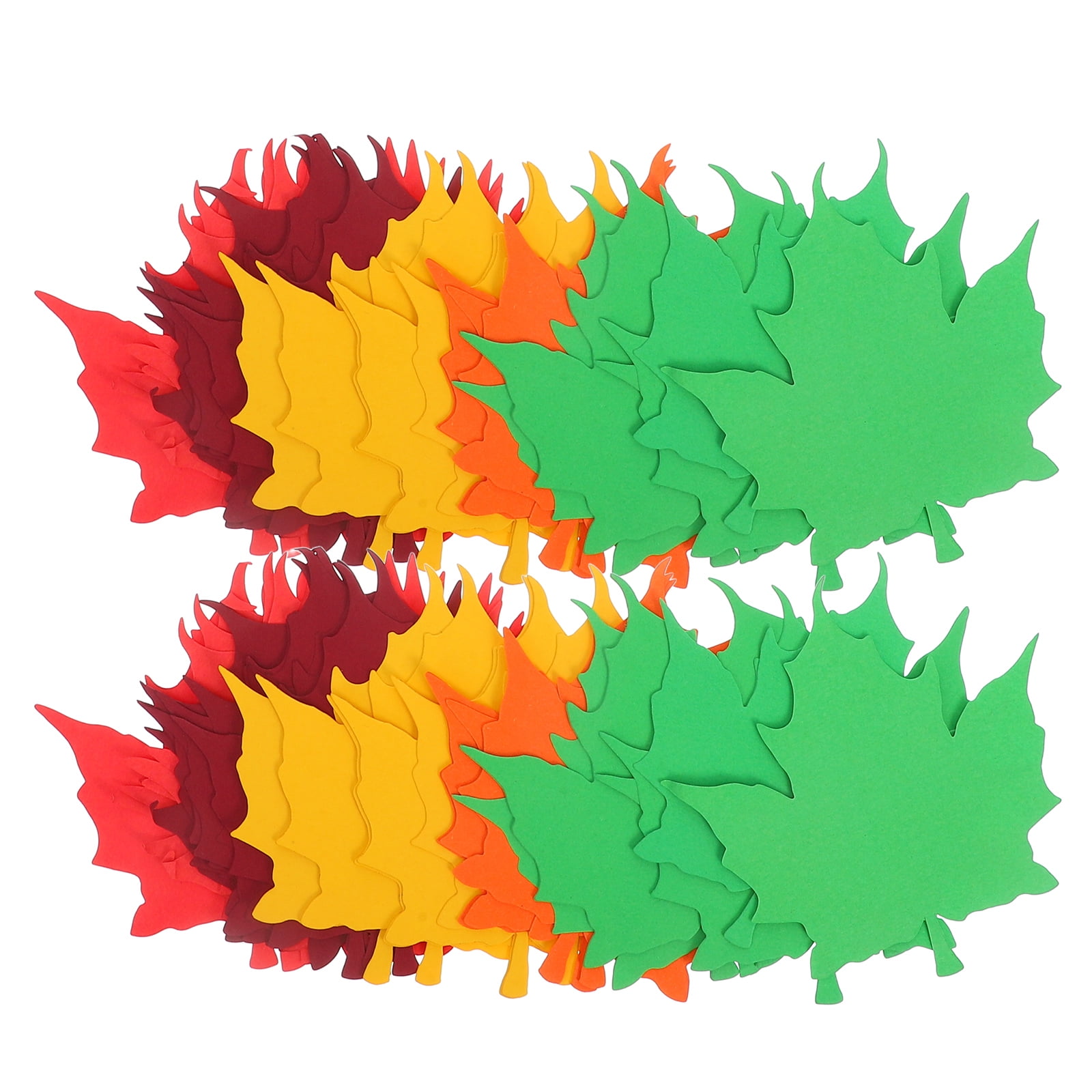 50Pcs Fall Leaf Paper Cutouts Autumn Paper Cutouts Assorted Color ...