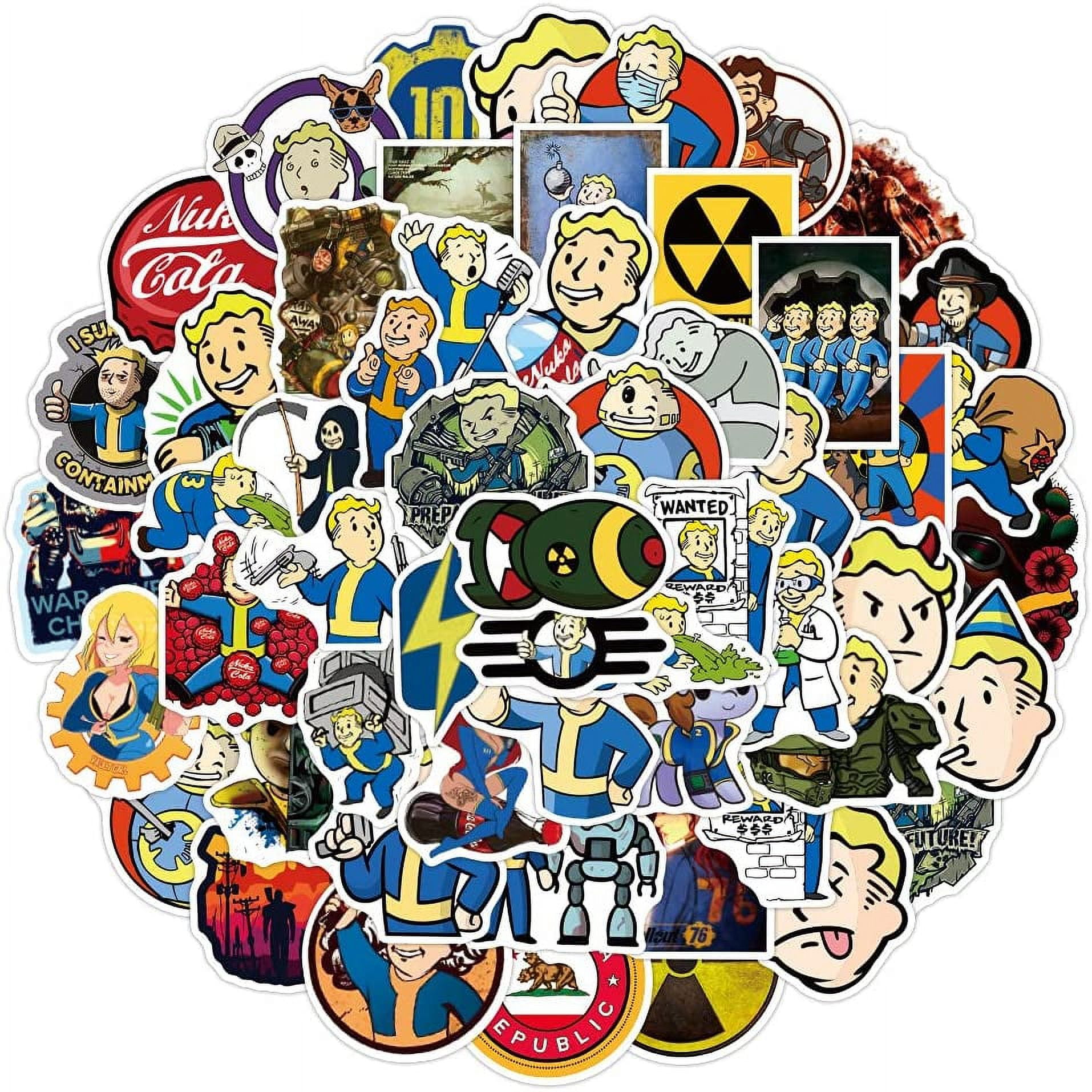 50Pcs Fallout Stickers Pack, Cute Cool Game Vinyl Waterproof Decals for ...