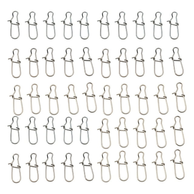 50Pcs Fast Clip Lock Snap Swivel Solid Rings Safety Snaps Fishing Hook ...
