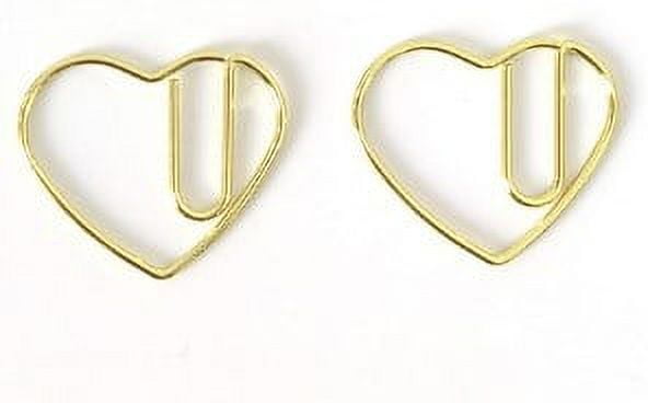 50Pcs File Document Paper Clips Heart Shaped Paper Clips Metal Clips ...