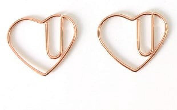 50Pcs File Document Paper Clips Heart Shaped Paper Clips Metal Clips ...