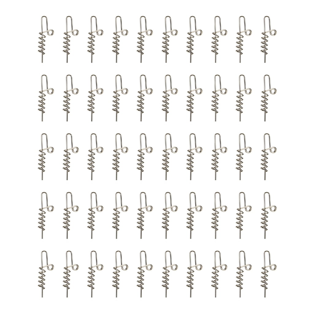 50Pcs Fishing Baits Screw Needle Spring Lock Stitches Spring Fixed ...