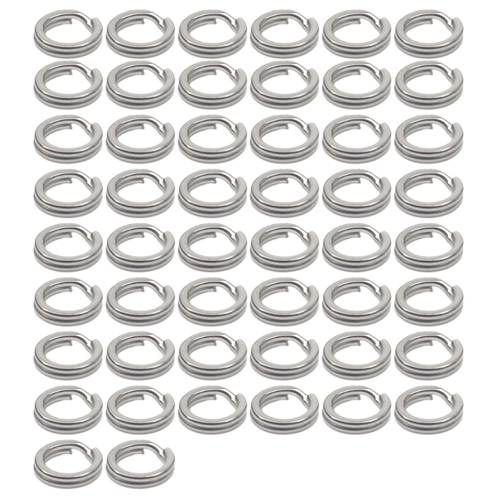 50Pcs Fishing Split Rings Stainless Steel Fishing Tackle Rings Chain ...