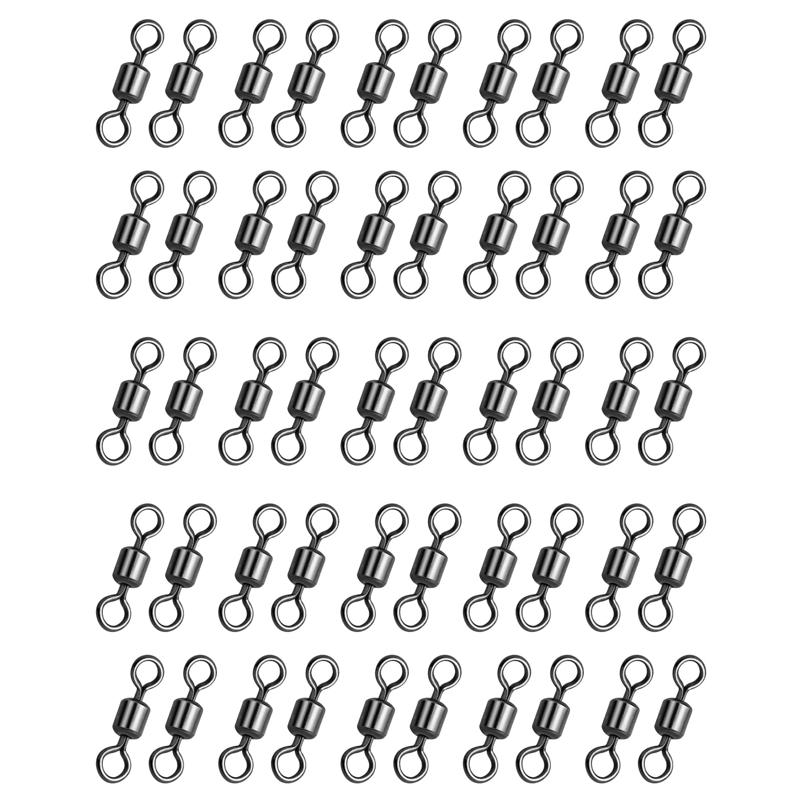 50Pcs Fishing Swivels Line Connector Heavy Duty Stainless Rolling ...