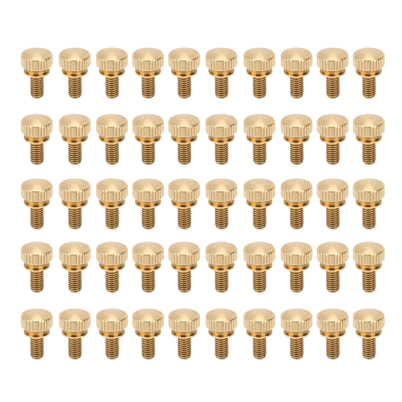 50Pcs Flat Knurled Fully ThreadedThumb Screw Wring Round Head Pure ...