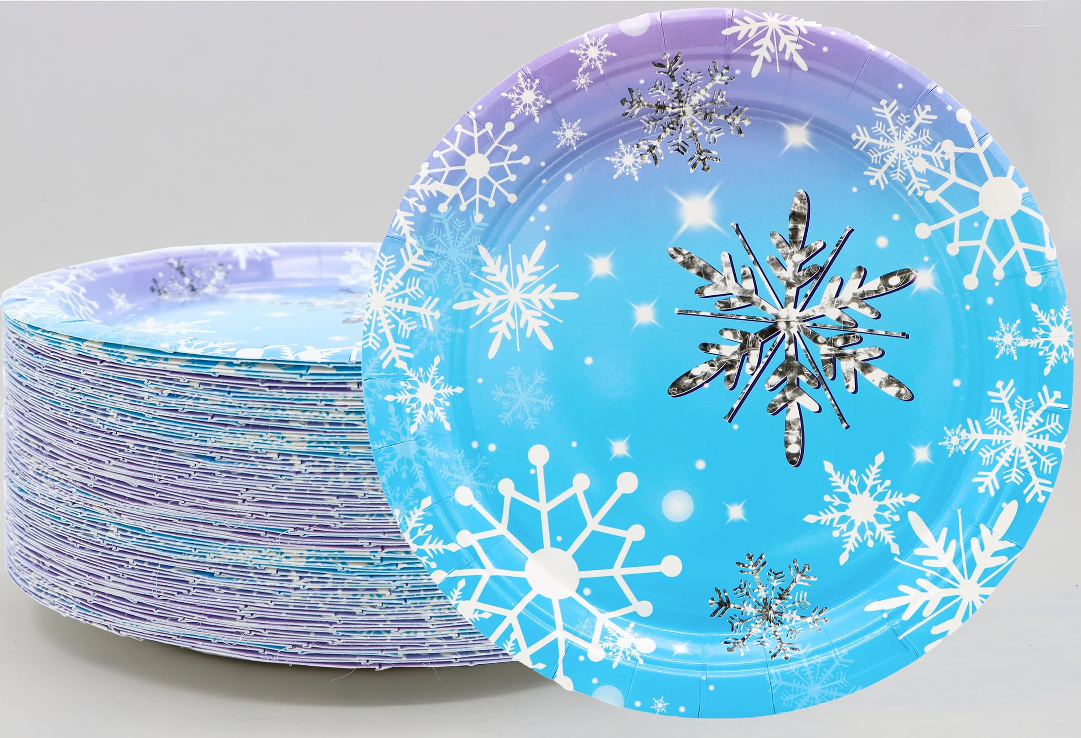 50Pcs Frozen Snowflake Party IFF17 Supplies,Snowflake Paper Plates,7 ...