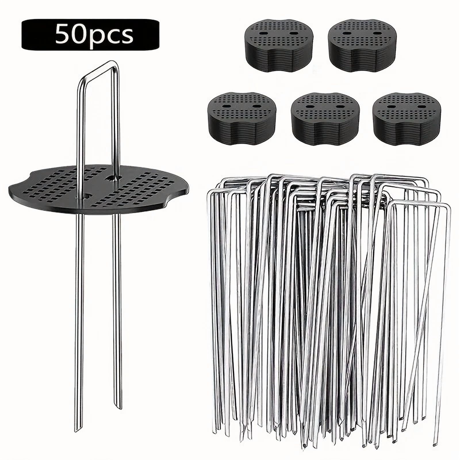50Pcs, Galvanized Grass Removal Cloth, Lawn Turf Nails, Agricultural ...