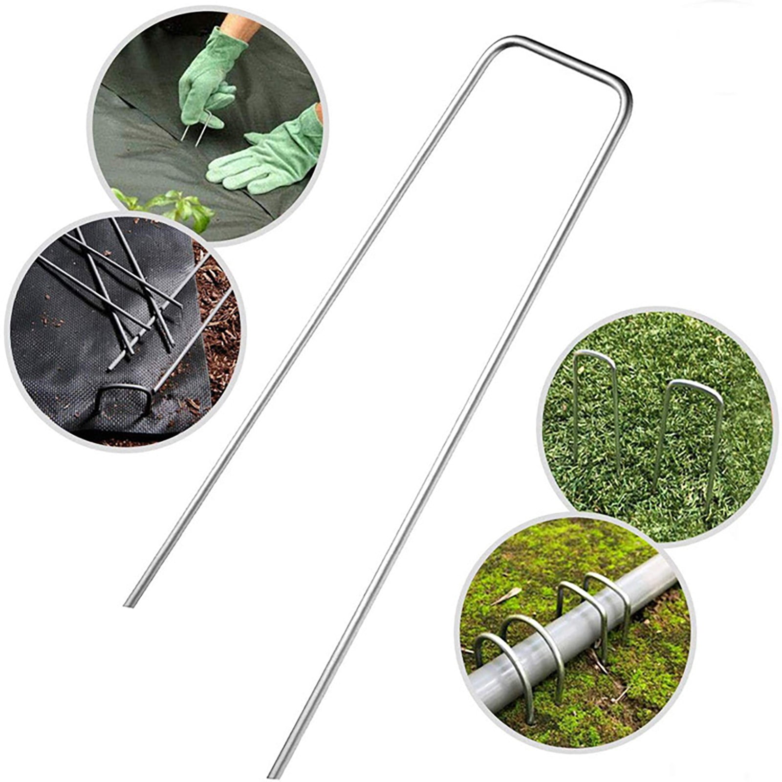 50Pcs Garden LandscapeeStaples, Galvanized Pins For WeedS Barrier ...