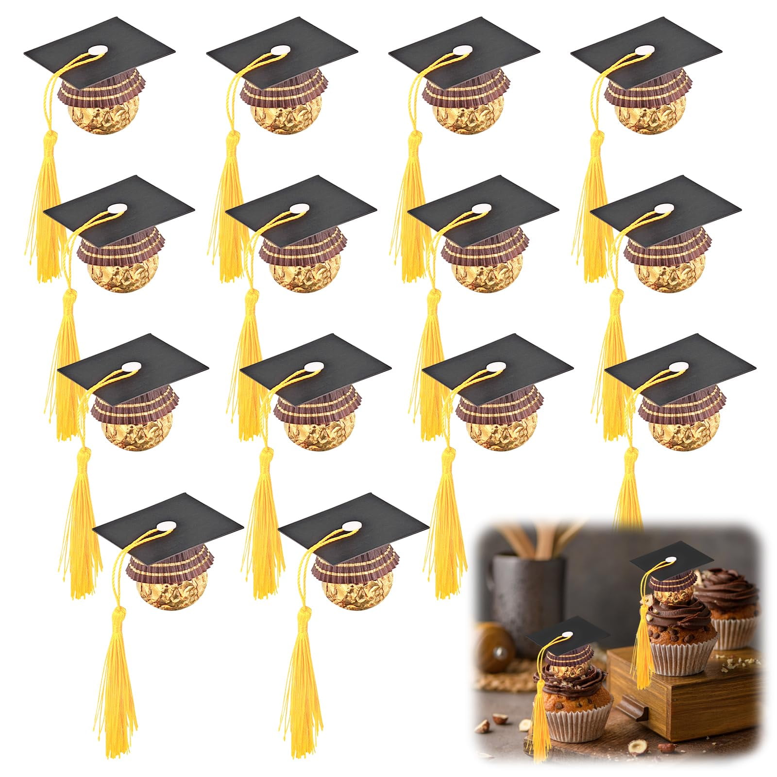 50Pcs Graduation Cap Chocolate Decorations,2025 Graduation RST1 Cap ...