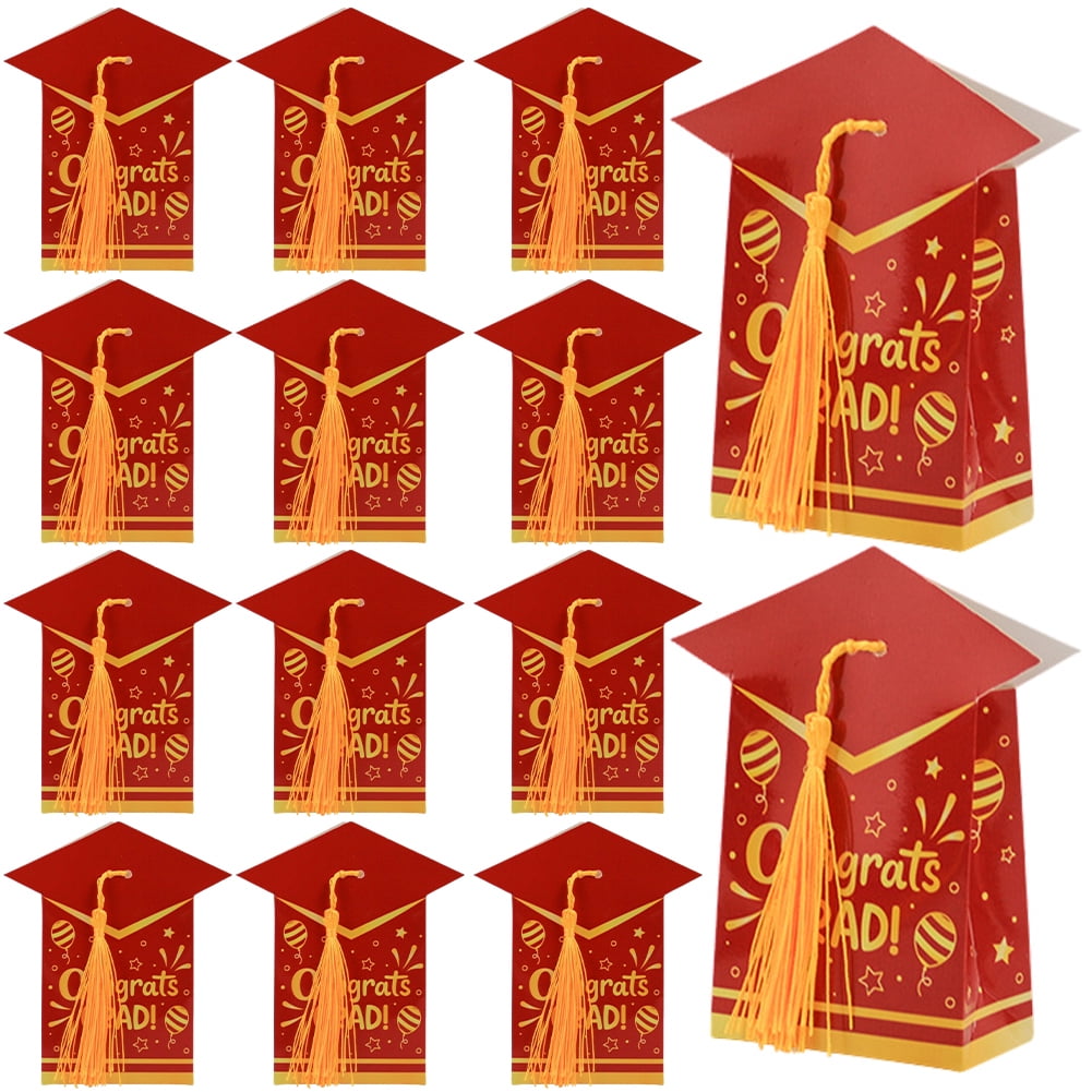 50Pcs Graduation Chocolate Candy Boxes with Tassels Graduation Treat ...
