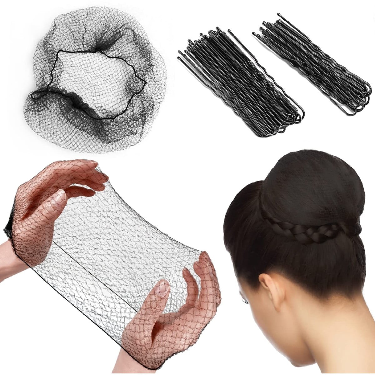 50Pcs Hair Net, Trianu 20 inch Hair Nets Elasticity Invisible Elastic ...