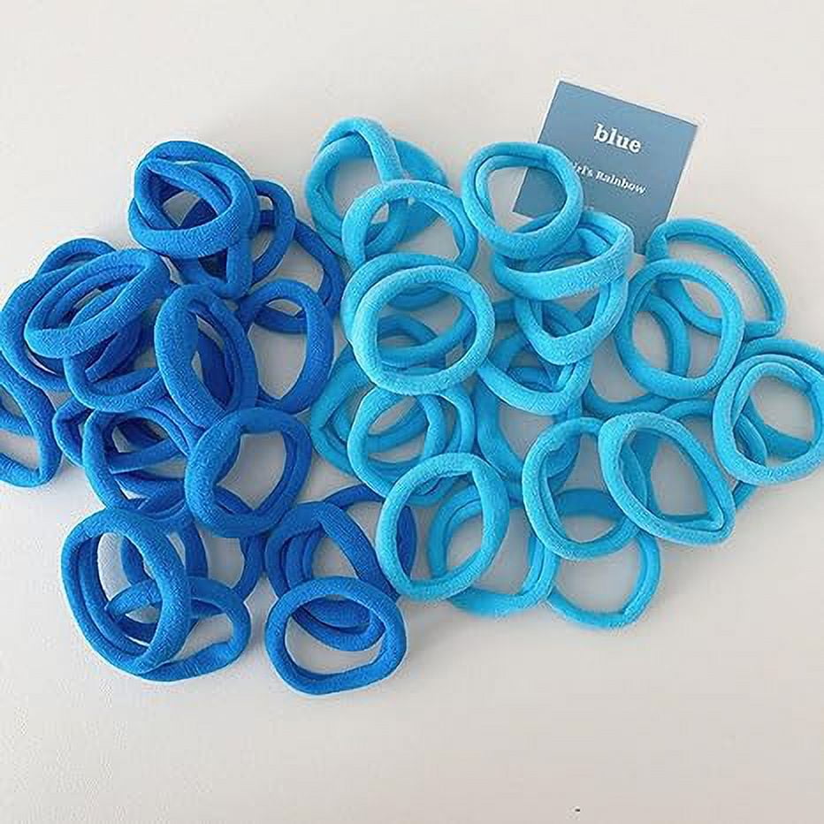 50Pcs Hair Ties, Hair Bands, Blue Simple Generous Velvet Rubber Band ...