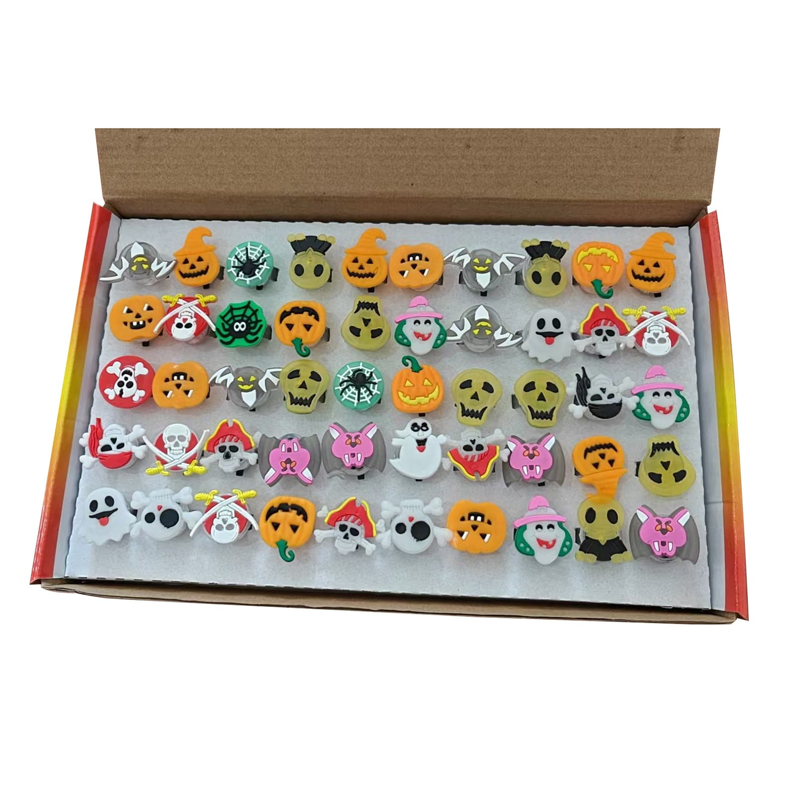 50Pcs Halloween Led Flashing Light Rings for Kids, Adjustable Glow In ...