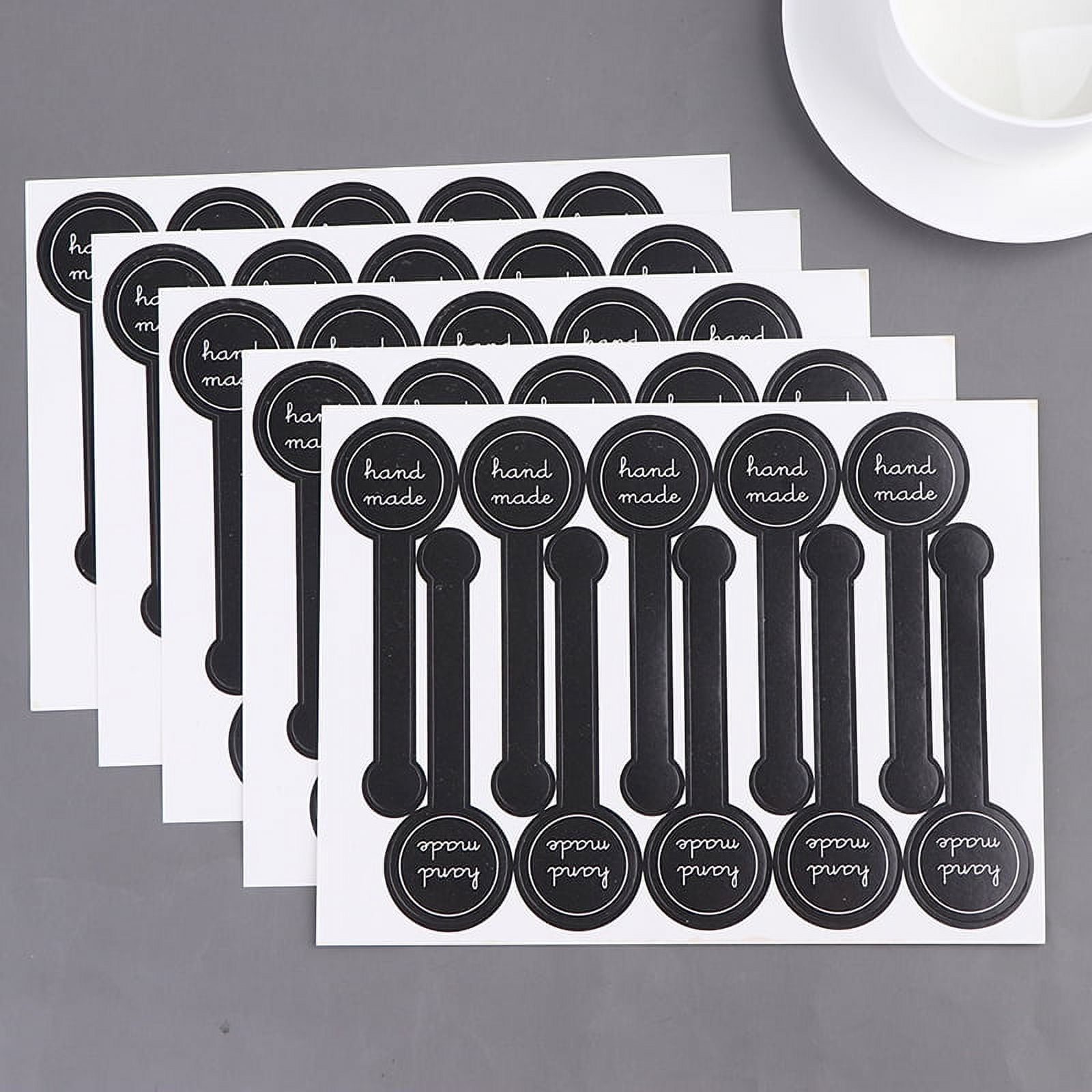 50Pcs "Hand Made" Black Sealing Sticker Packaging Sticker Label DIY ...