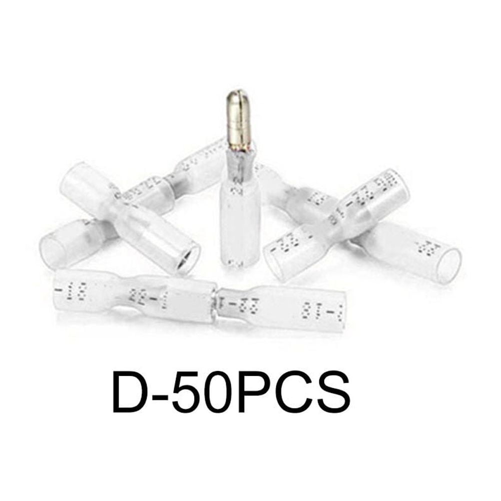 50Pcs Heat Shrink Wire Terminal Insulated Wire Connector Cable Crimp ...