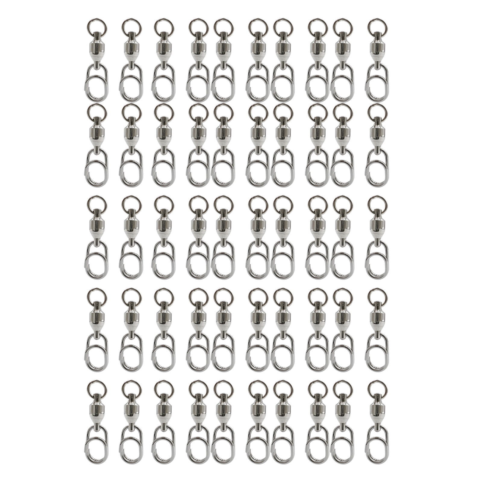 50Pcs High Strength Rolling Round Bearing Fishing Barrels Swivels with ...