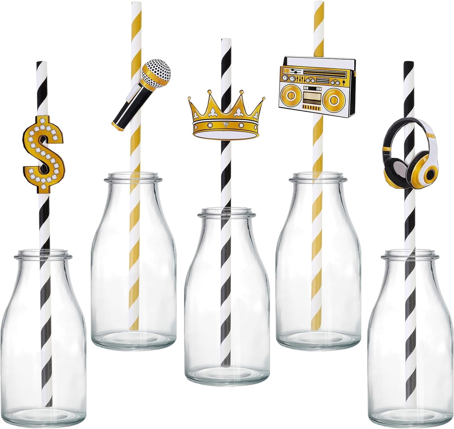 50Pcs Hip Hop Straws, 80s 90s Hip Hop Notorious Party Favors Include ...