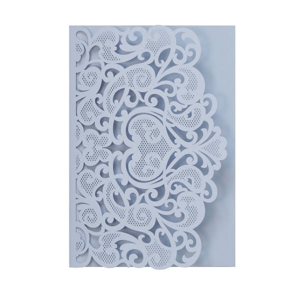 50Pcs Hollowed Out Floral Lace Wedding Invitations Folding Paper ...
