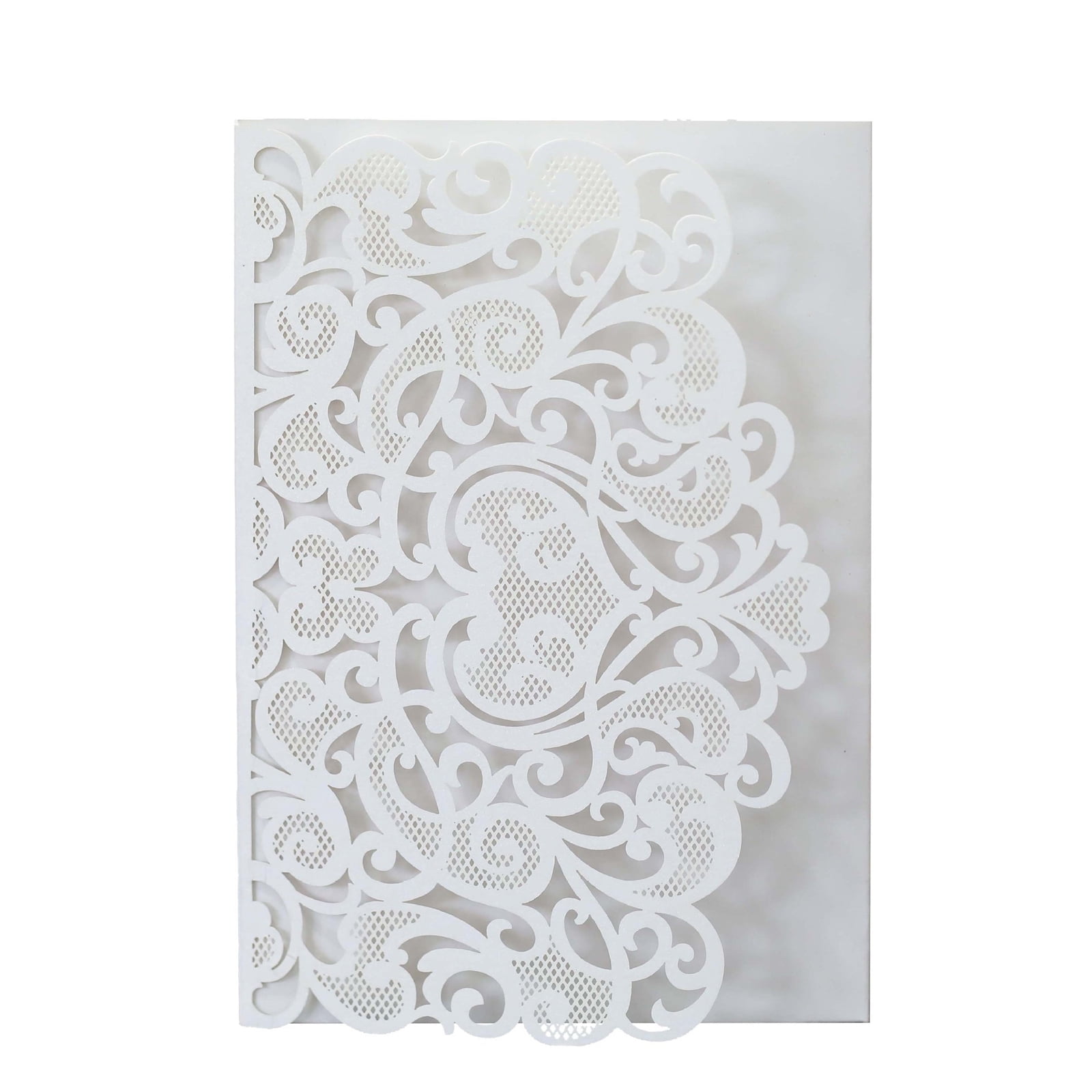 50Pcs Hollowed Out Floral Lace Wedding Invitations Folding Paper ...