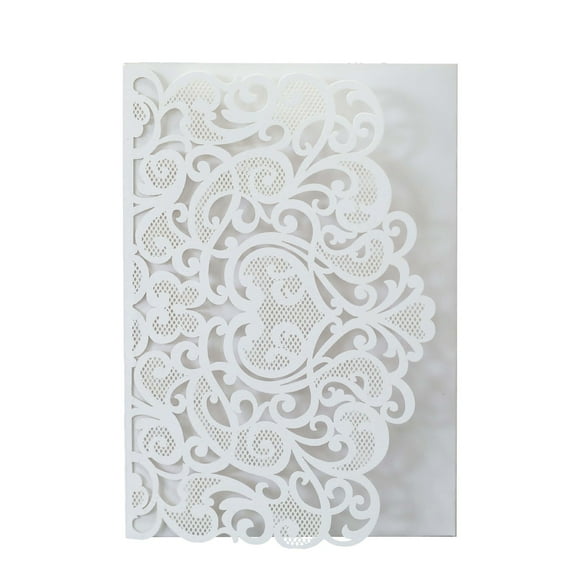 50Pcs Hollowed Out Floral Lace Wedding Invitations Folding Paper ...