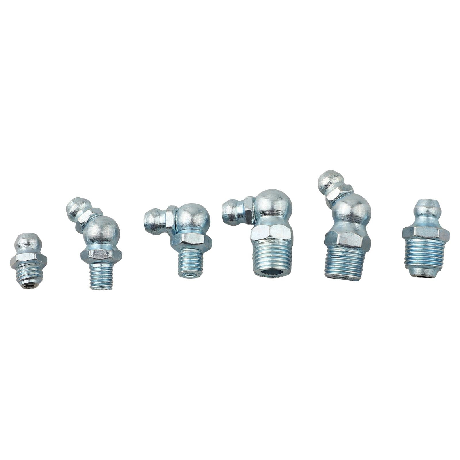 50Pcs Hydraulic Nickel Plating Grease Nipple Set 45/90/180 Degree, 1/4 ...