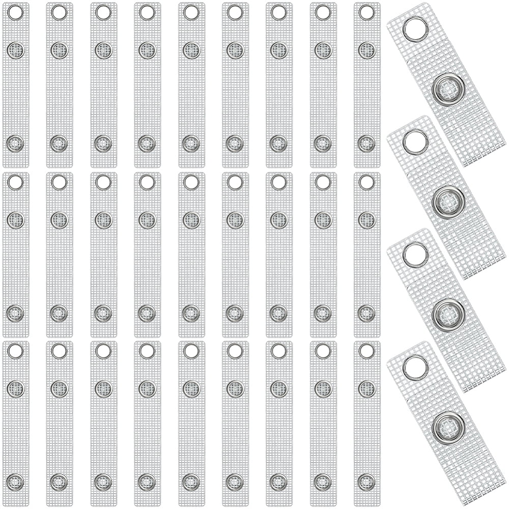 50Pcs ID Badge Holder Straps Clear Badge Clips Transparent PVC Plastic ...