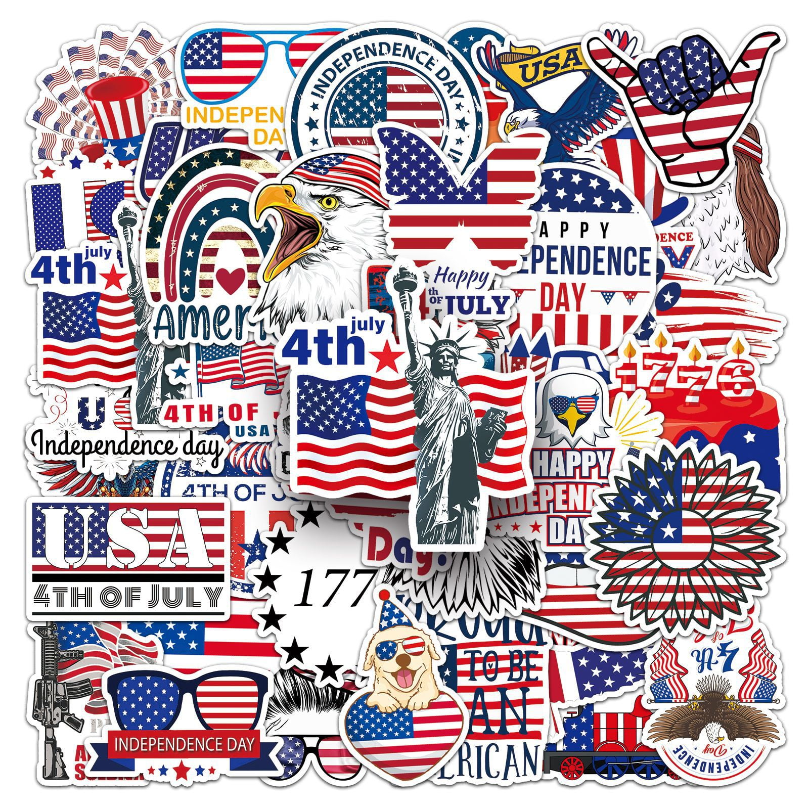 50Pcs Independence Day Stickers, 4th of July Stickers, Patriotic ...