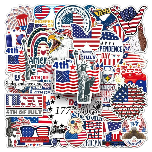 50Pcs Independence Day Stickers, 4th of July Stickers, Patriotic ...