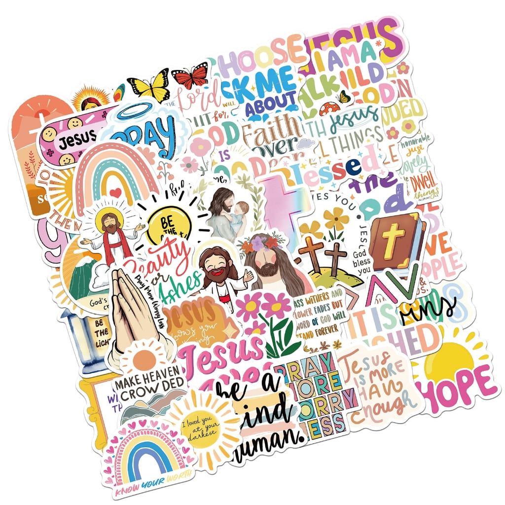 50Pcs Inspirational Bible Verses Sticker Aesthetic Sticker for Notebook ...
